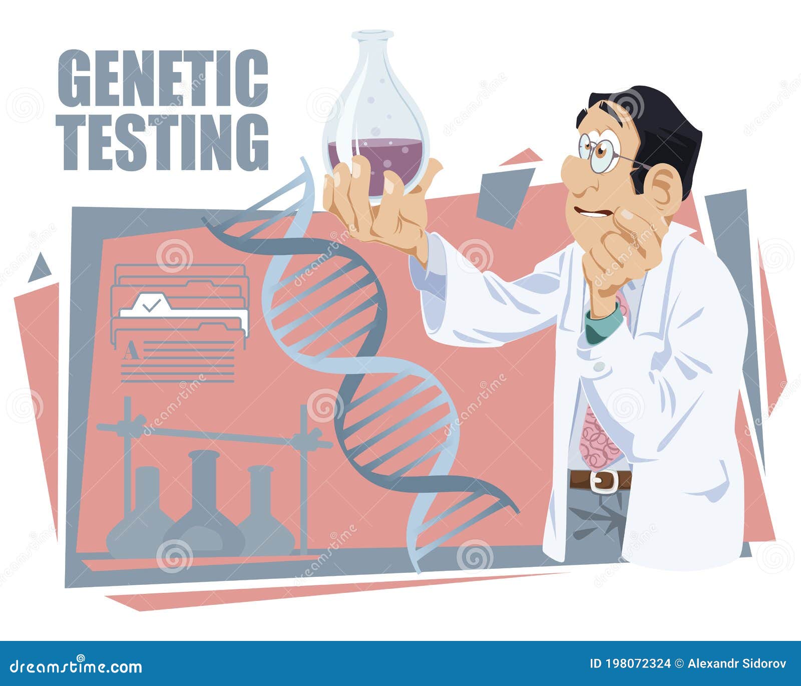 Funny Testing Eyesight Cartoon Vector | CartoonDealer.com #47861447