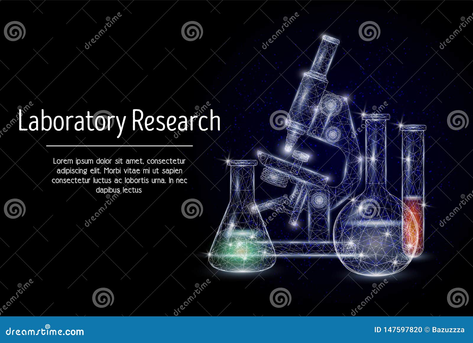 Laboratory Research, Vector Polygonal Art Style Illustration Stock ...