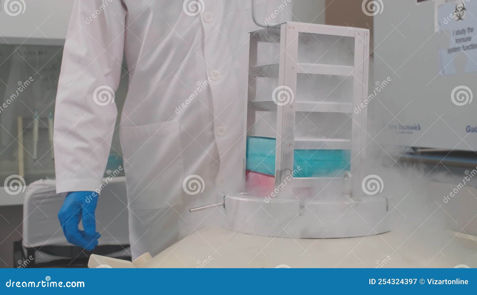 Laboratory Samples are Taken from a Liquid Nitrogen Fridge Stock Video ...