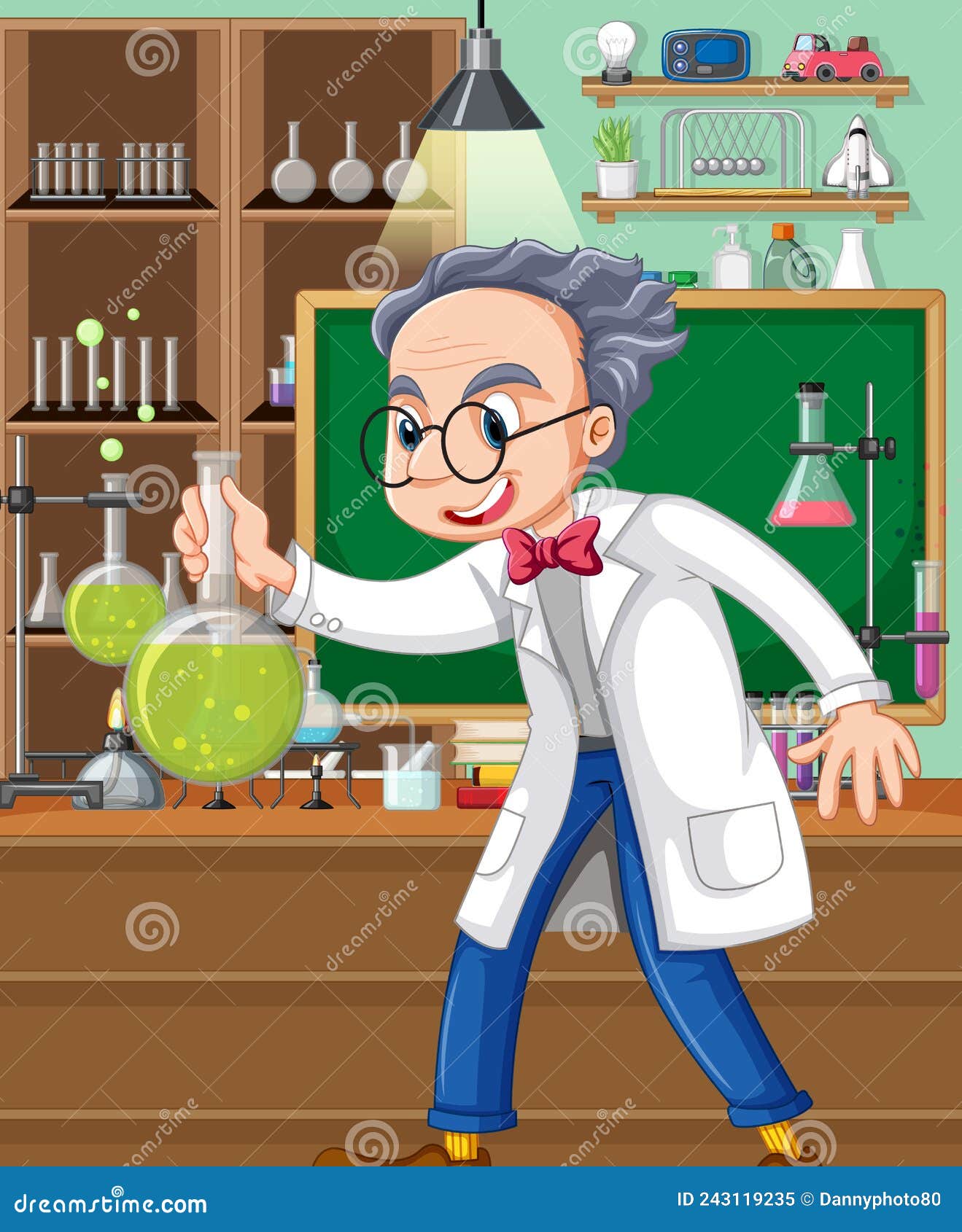Laboratory Scene with Scientist Cartoon Character Stock Vector ... Laboratory Scene with Scientist Cartoon Character Stock Vector ...
