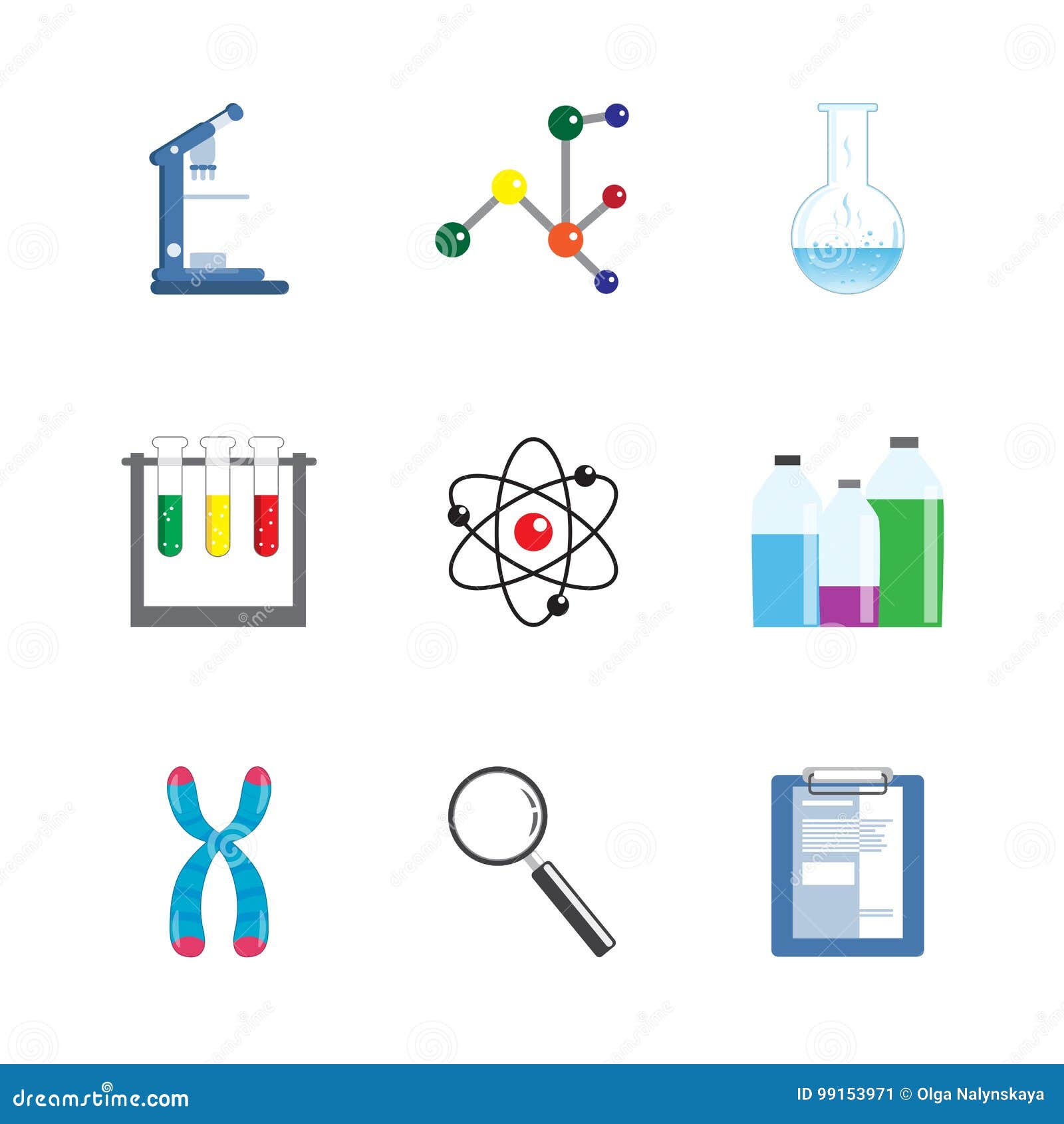 Laboratory Science Equipment Icon Set Stock Vector - Illustration of ...