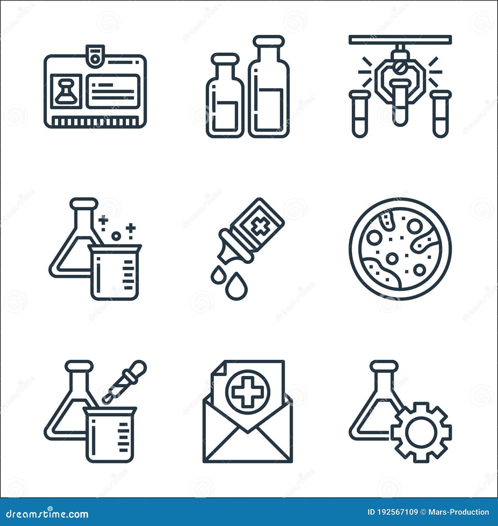 Experimentation Linear Icons, Signs, Symbols Vector Line Illustration ...