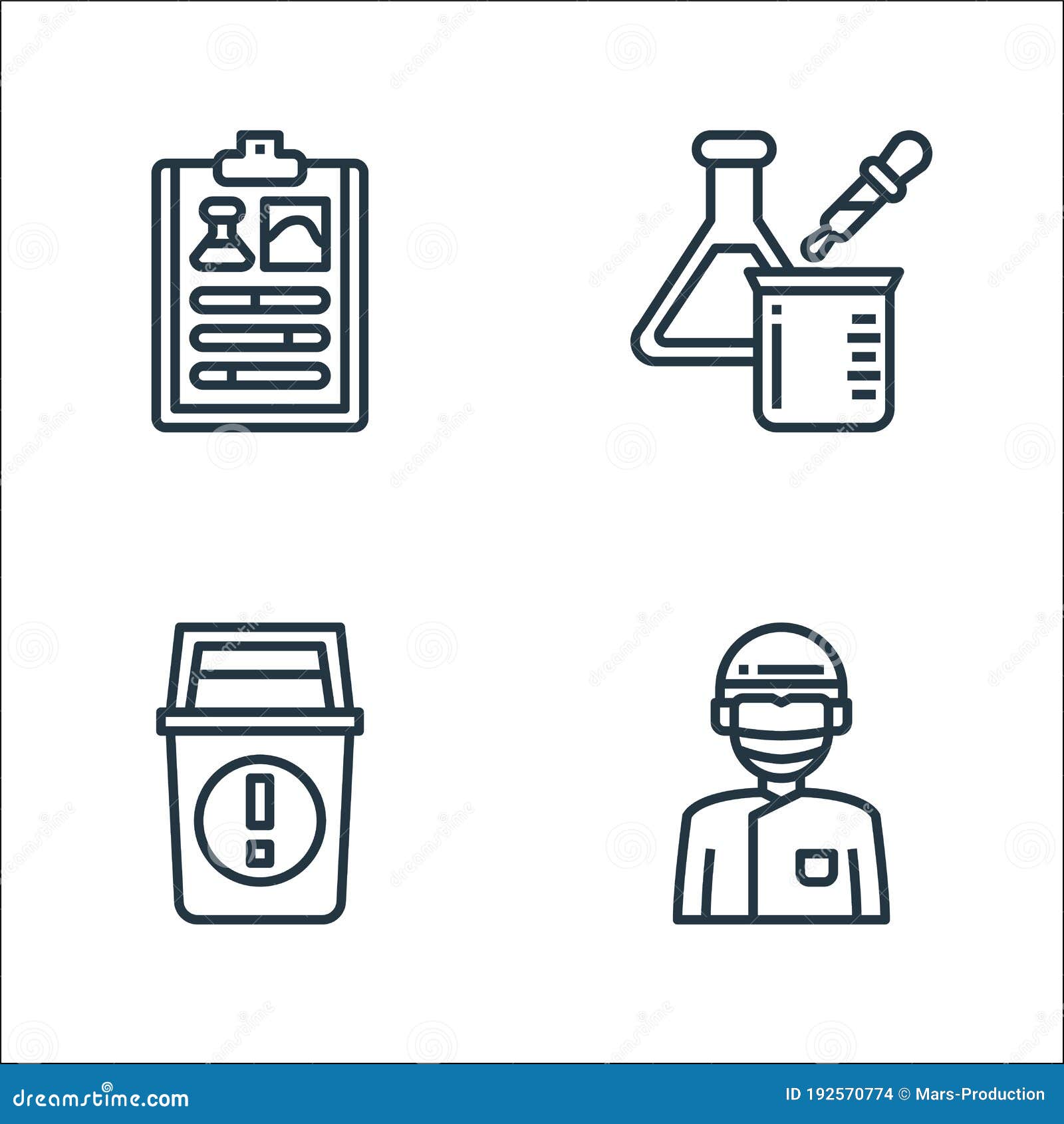 Experimentation Linear Icons, Signs, Symbols Vector Line Illustration ...