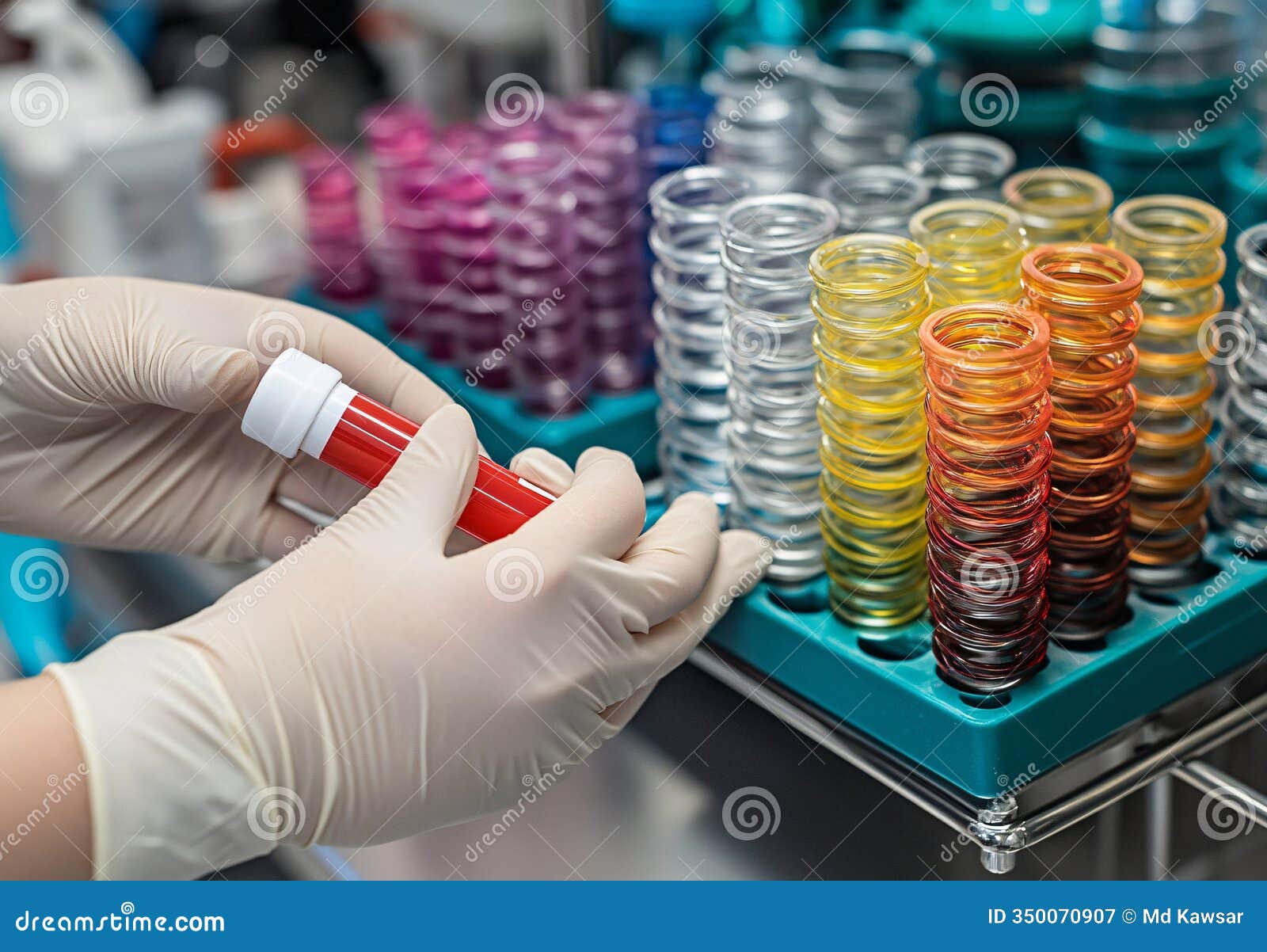 Laboratory Scientist Handling Blood Sample Tubes High Quality Image ...