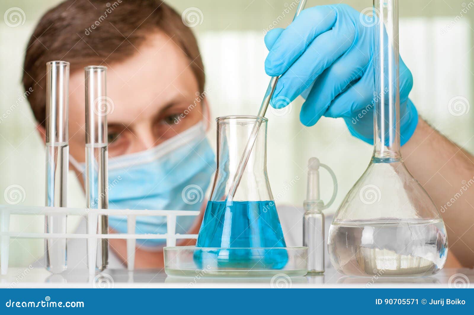 Laboratory Scientist Working at Lab with Test Tubes Stock Image - Image ...