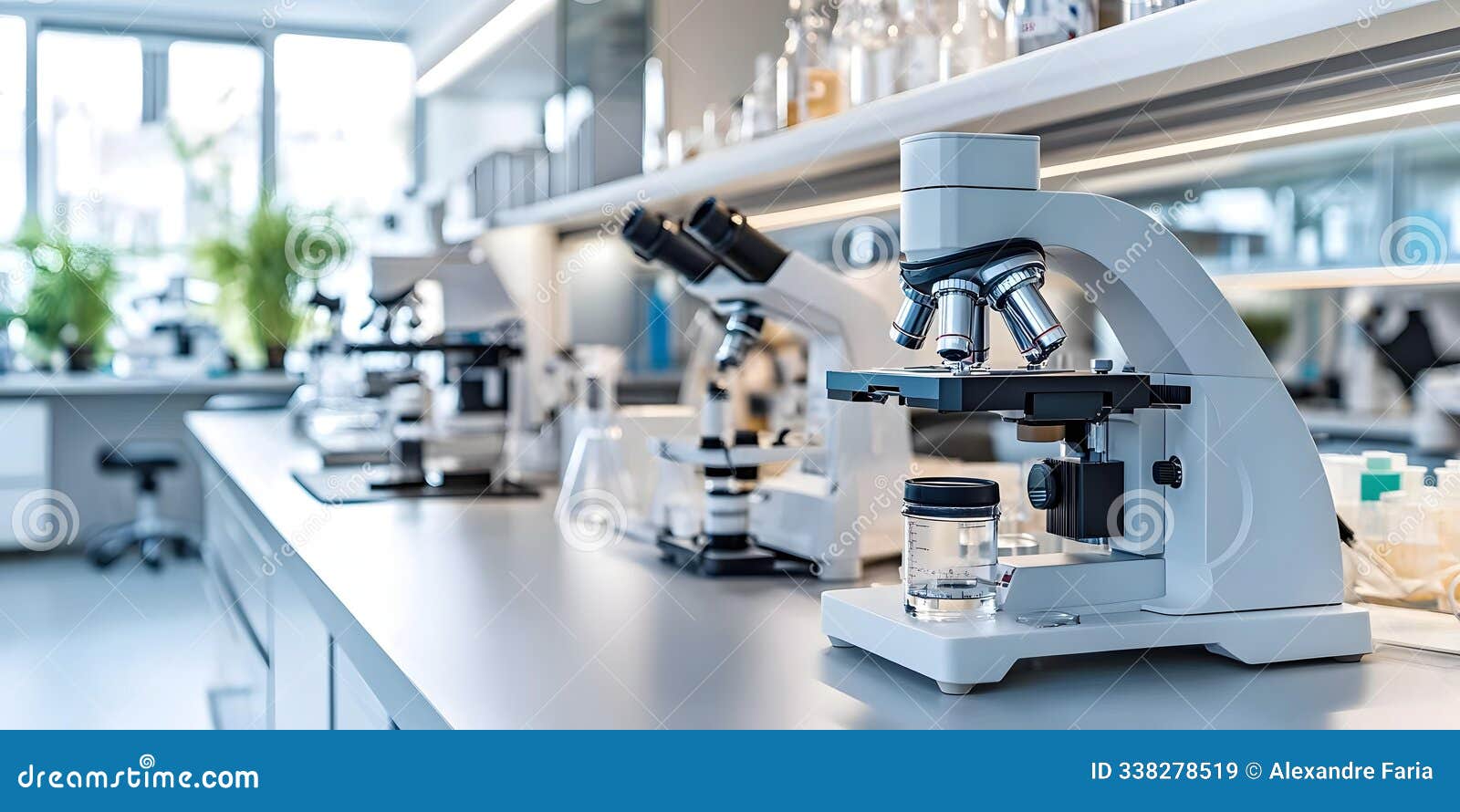 Laboratory Setting With Sophisticated Microscope Stock Image ...