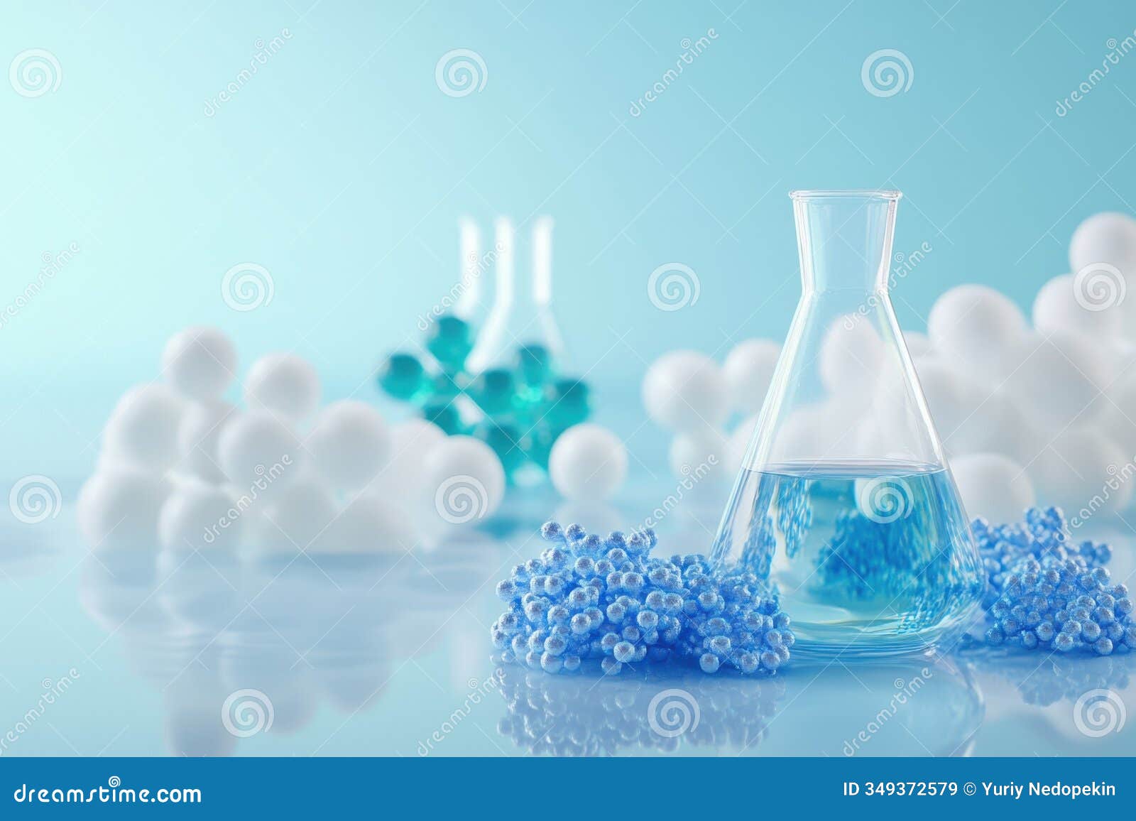 Laboratory Setup Featuring Glass Beaker and Blue Materials on ...