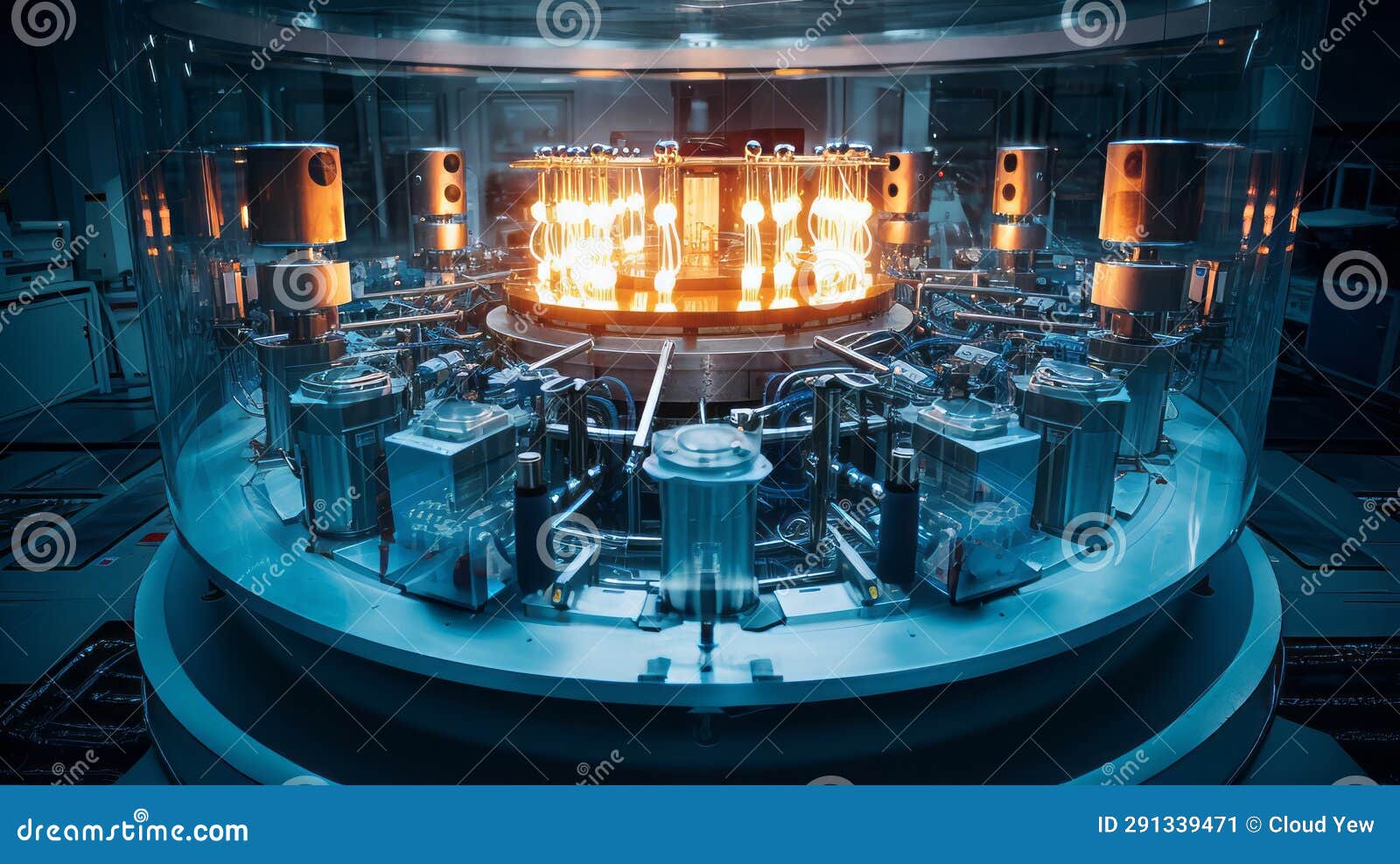 Laboratory Setup for Nuclear Fusion Experiments Stock Illustration ...