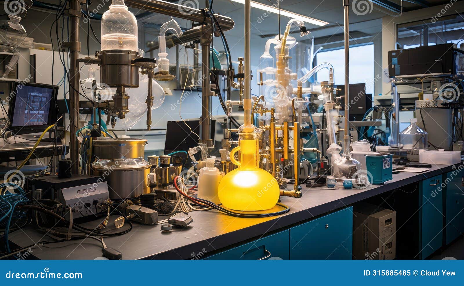 A Laboratory Setup for Studying Nuclear Reactions Stock Illustration ...