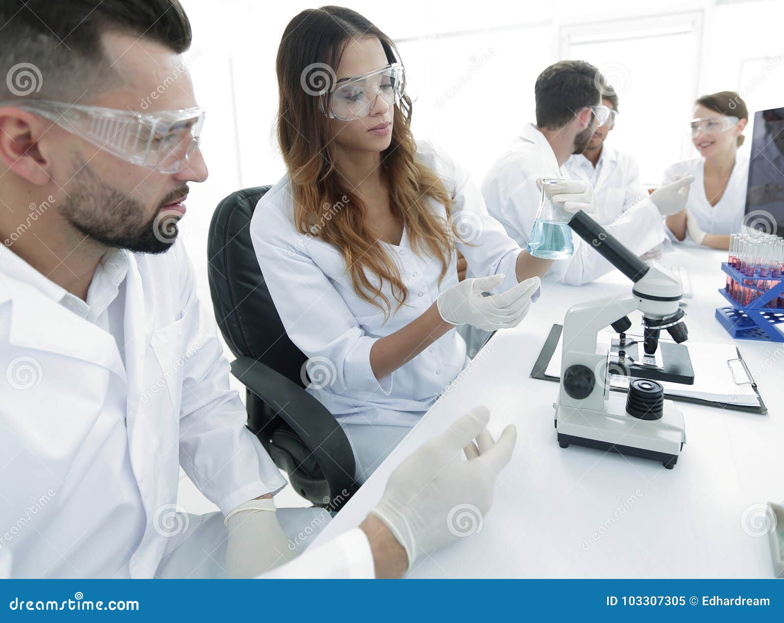 Laboratory Staff in the Workplace Stock Image - Image of biology ...