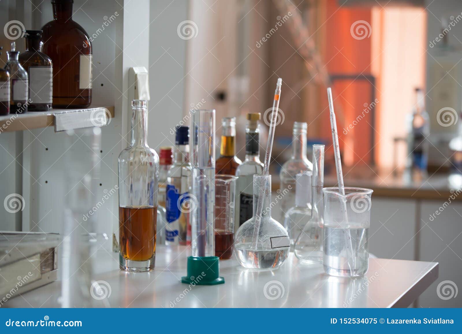 Laboratory Study of Alcoholic Beverages Stock Image - Image of ...