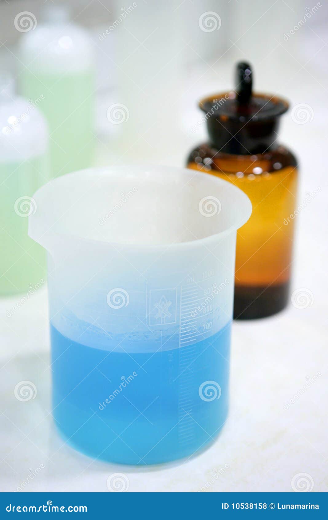 Laboratory Stuff, Glass Cylinder, Colorful Liquids Stock Photo - Image ...
