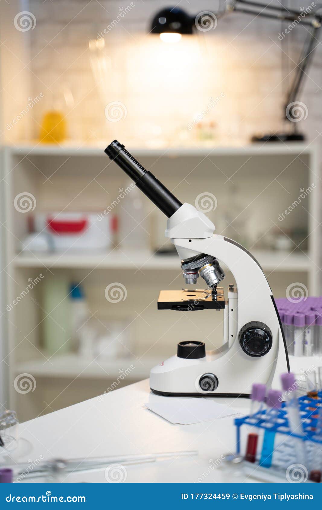 A laboratory table stock image. Image of microbiology - 177324459