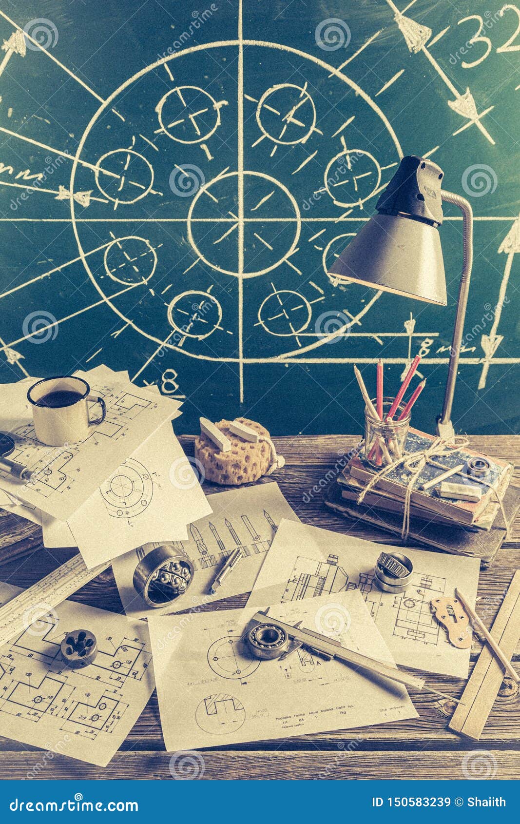 Laboratory Technical Drawing at School Stock Image - Image of paper ...