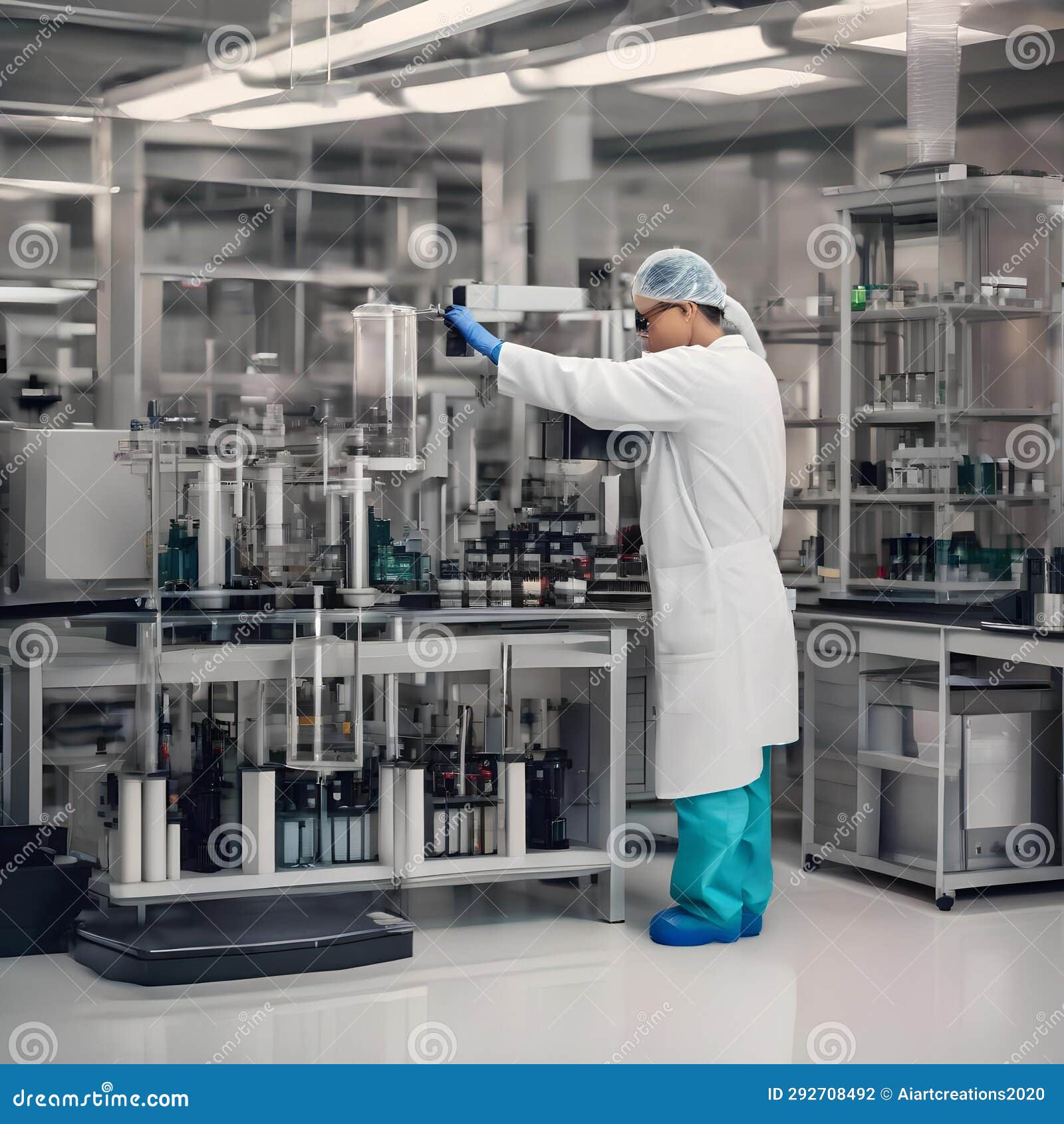 A Laboratory Technician Analyzing a Complex Chemical Reaction Using ...