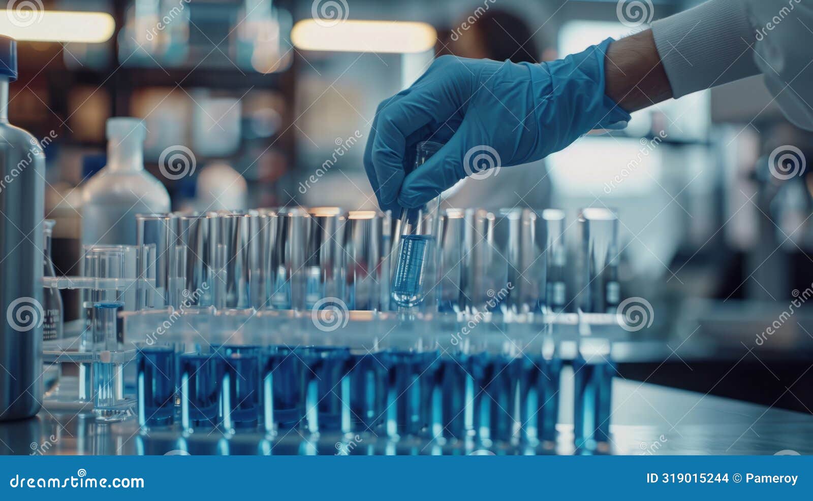 Laboratory Technician Looking Through A Microscope Cartoon Vector ...