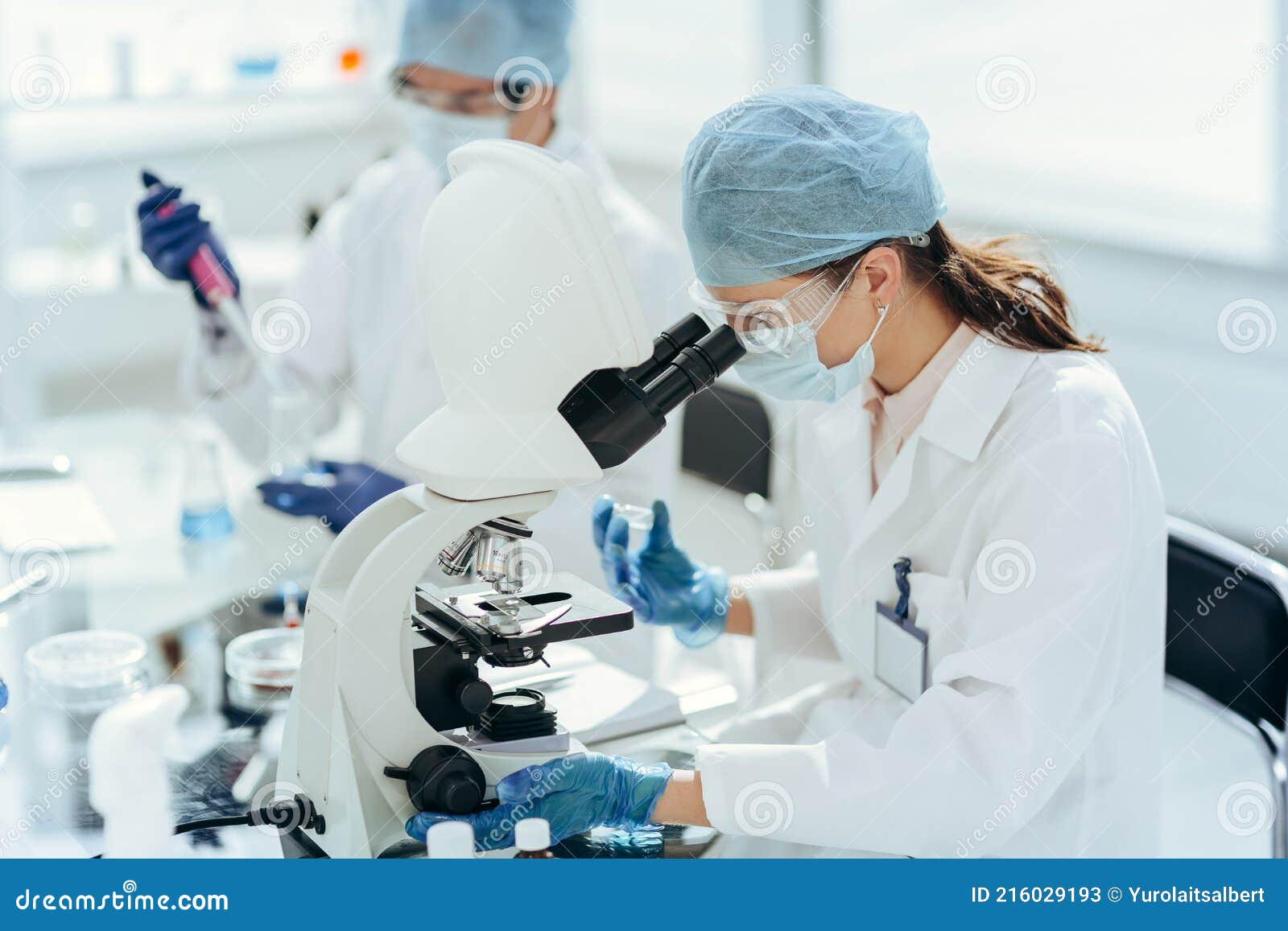 Laboratory Technician Conducts Testing in the Laboratory . Stock Image ...
