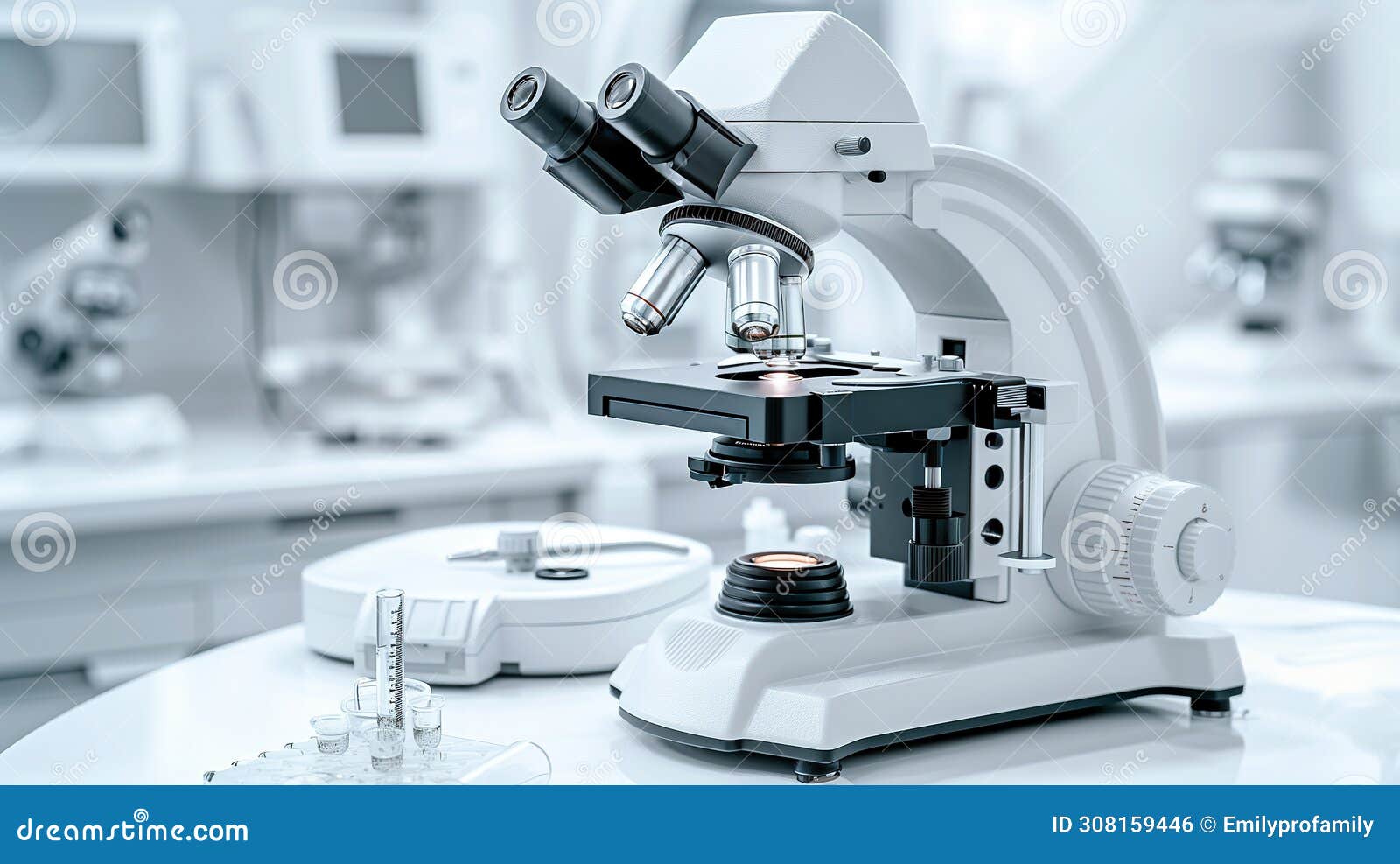 Laboratory Technician Examines Samples Under Microscope Stock Photo ...