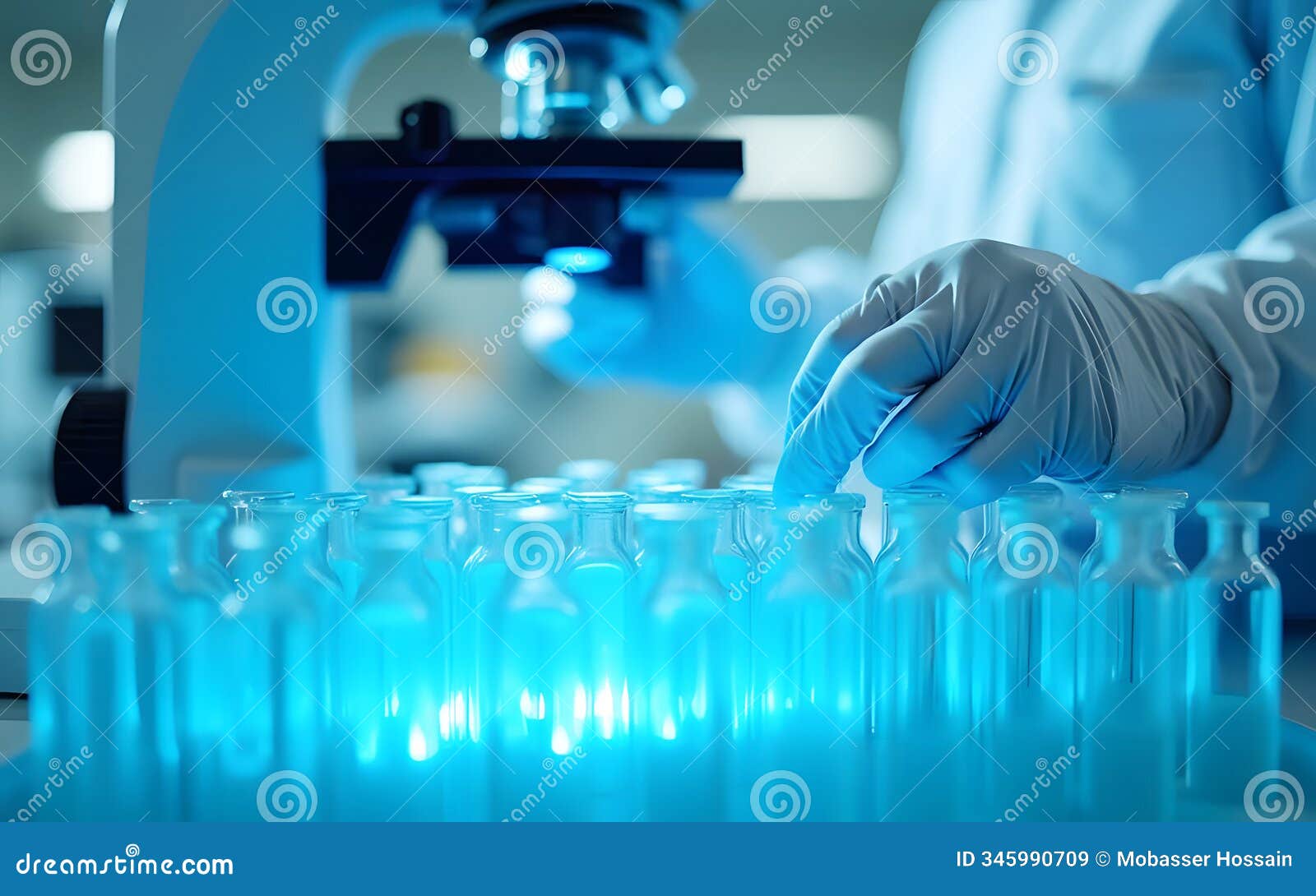 Laboratory Technician Makes Microscopic Bacteriological Examination ...