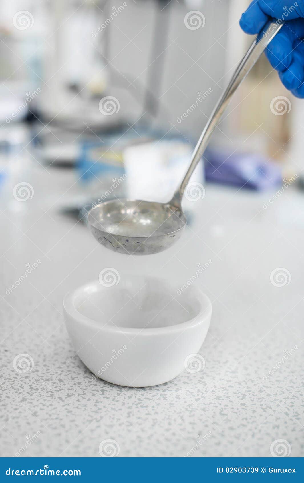 Laboratory Technician Performs an Experiment with Liquid Nitrogen Stock ...