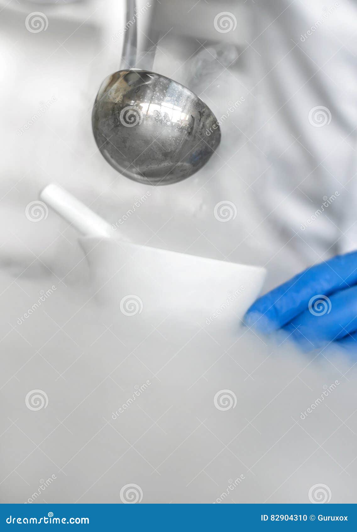 Laboratory Technician Performs an Experiment with Liquid Nitrogen Stock ...