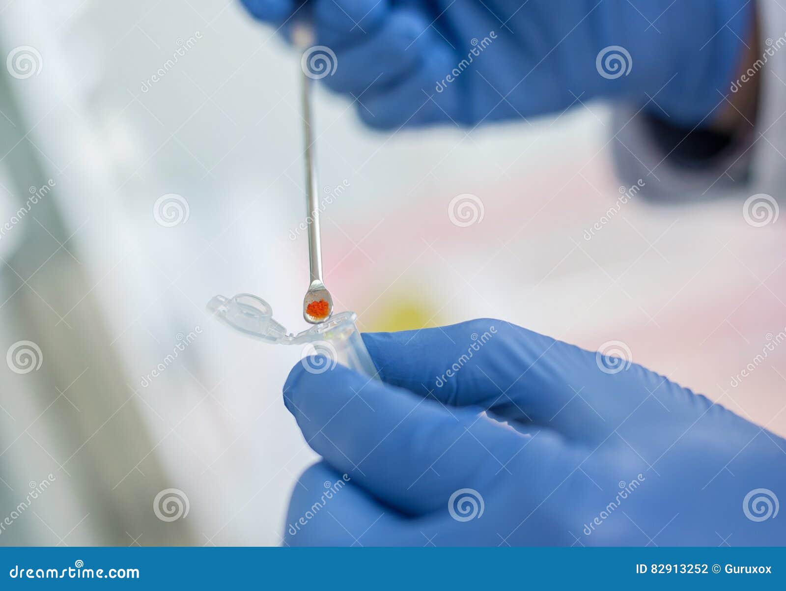 Laboratory Technician Take a Sample with Chemistry Spoon Stock Photo ...