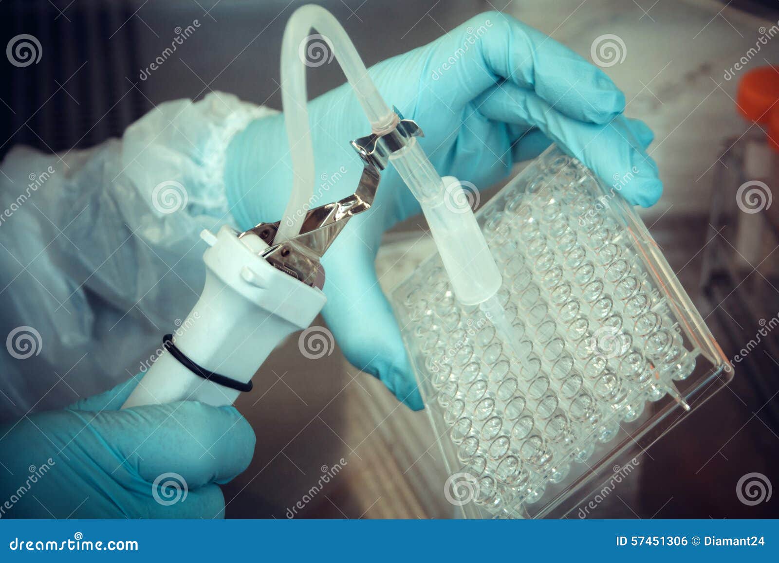 Laboratory Technician Working with Multiwell Pipette Stock Photo ...
