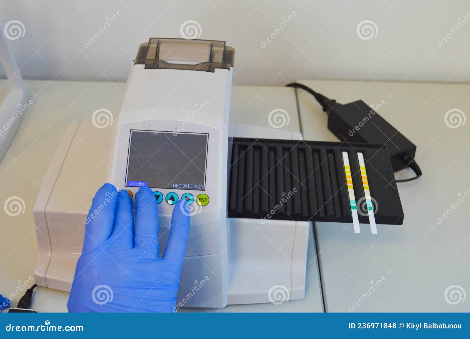 Laboratory Technician Working with Test Strips Indicator Paper Stock ...