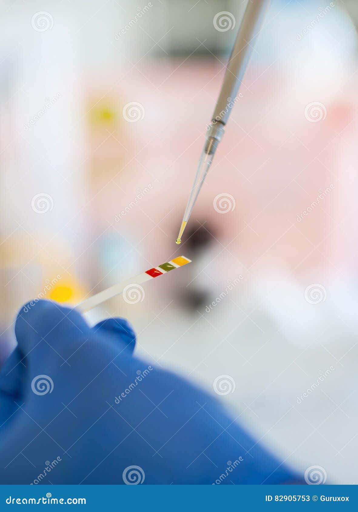 Laboratory Technician Working with Test Strips Indicator Paper Stock ...
