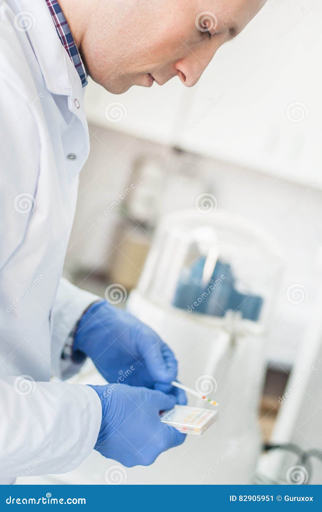 Laboratory Technician Working with Test Strips Indicator Paper Stock ...