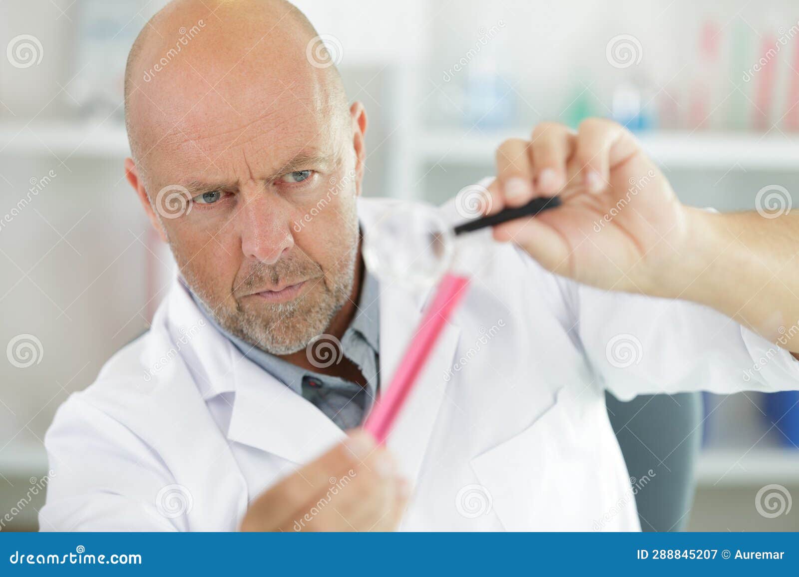 Laboratory Technician Working with Test Tube Stock Image - Image of ...