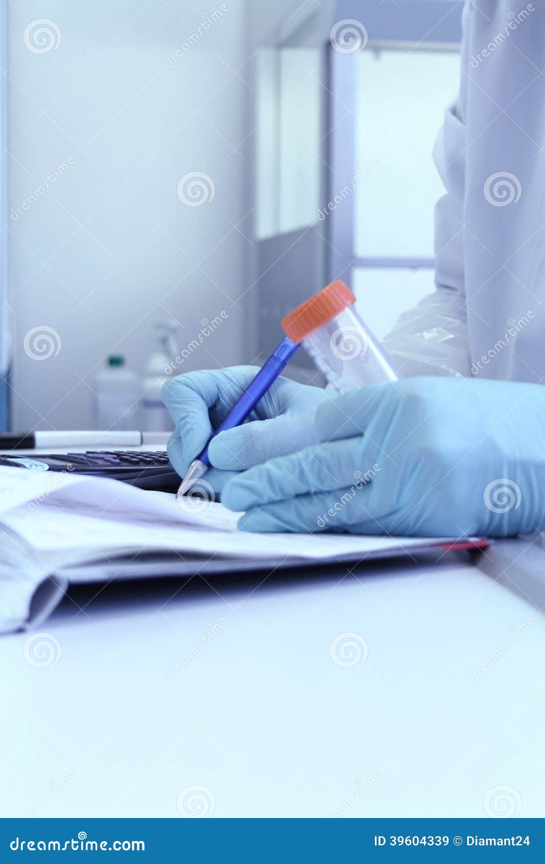 A Phlebotomist Technician Drawing Blood From Arm Of A Patient With ...