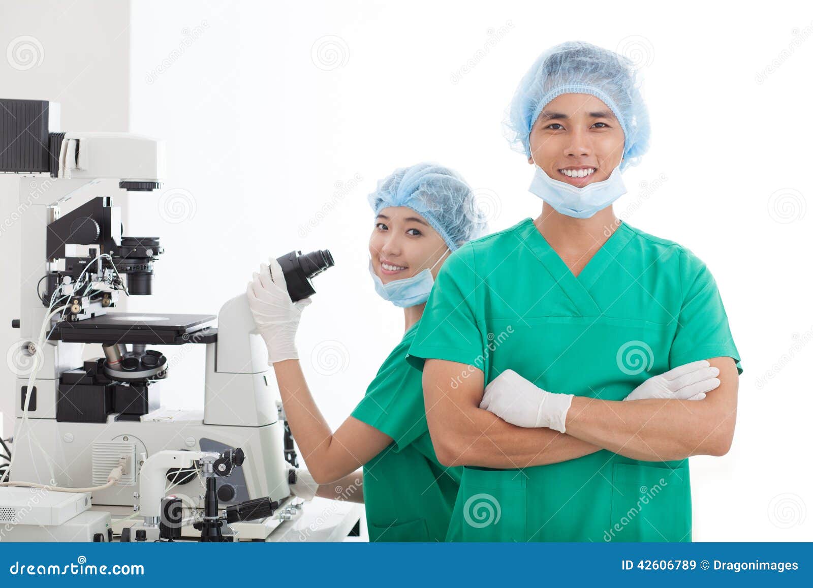 Laboratory technicians stock image. Image of female, microbiology ...