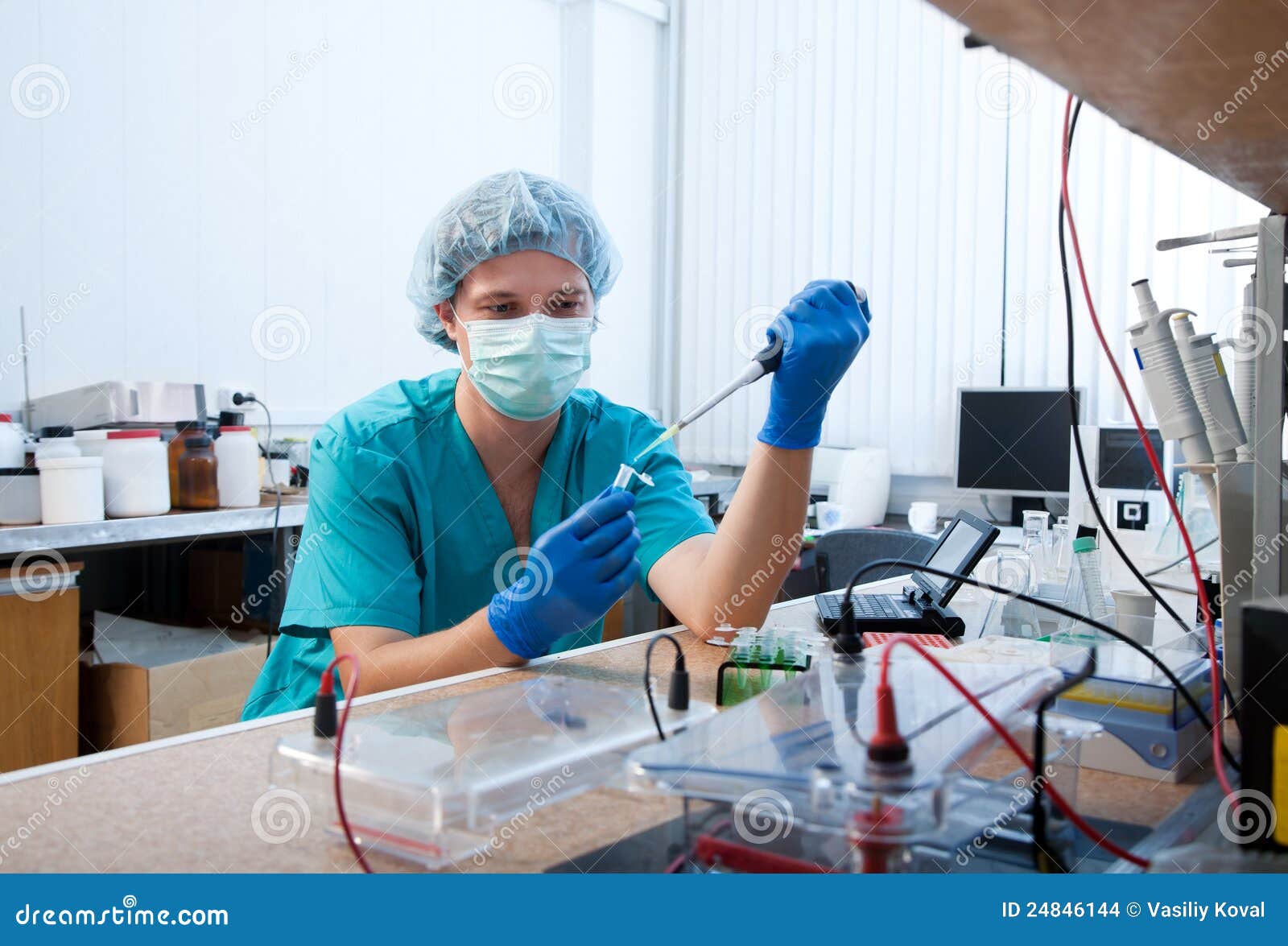 Laboratory test stock photo. Image of glove, glasses - 24846144