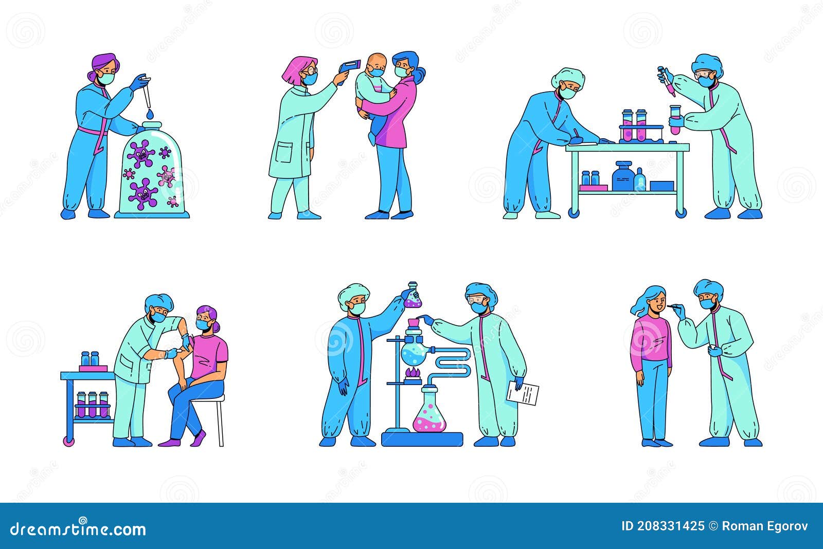 Laboratory Test. Doctors in Protective Suit Taking Samples. Medical ...