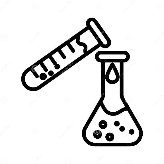 Laboratory Test Linear Logo Mark in Black and White Stock Vector ...