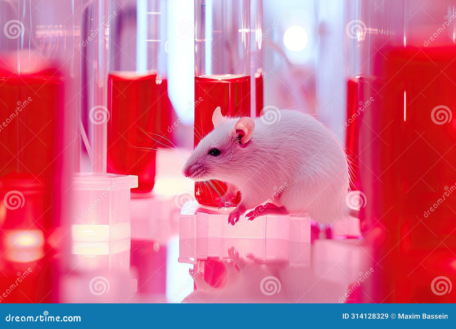 A Laboratory Test Mouse Hides among Test Tubes in the Laboratory ...