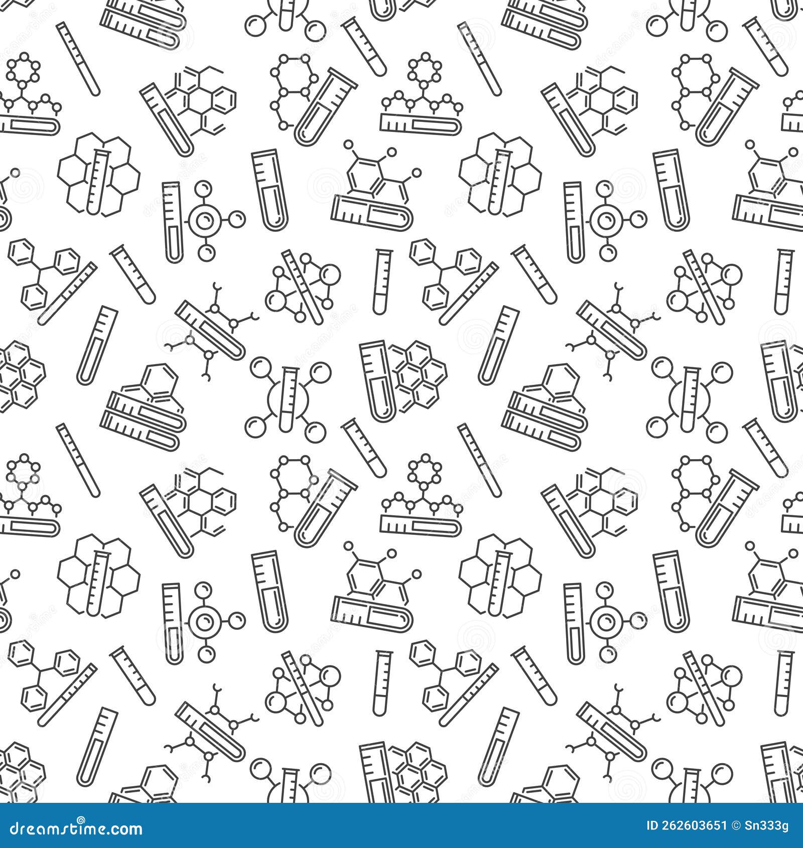 Laboratory Test-Tube and Molecule Vector Science Seamless Pattern Stock ...