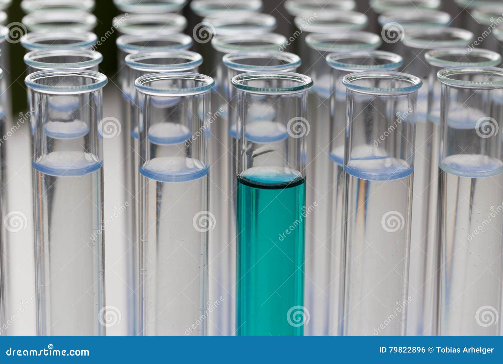 Laboratory Test Tubes with Blue Liquid Sample Stock Photo - Image of ...