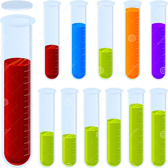 Laboratory Test Tubes in Color. Editable Chart Stock Illustration ...