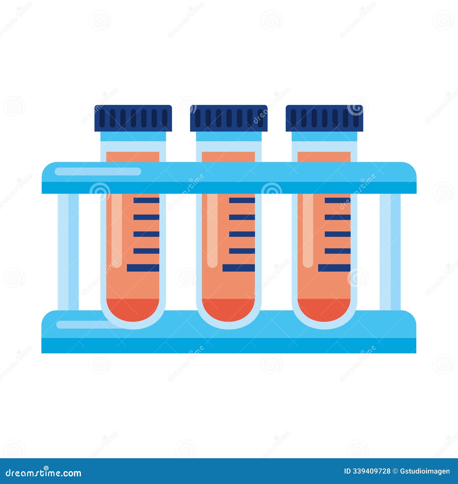 Laboratory Test Tubes on Rack Stock Vector - Illustration of donor ...