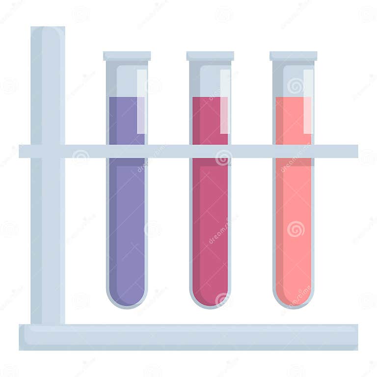 Laboratory Test Tubes in Stand Stock Vector - Illustration of ...