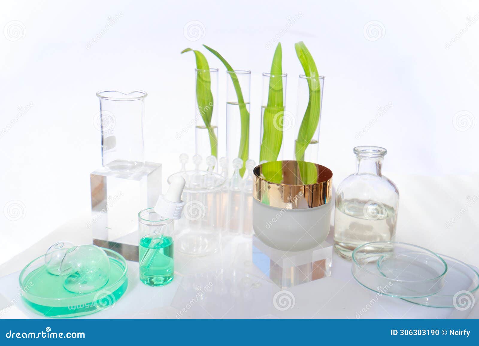 Laboratory Tested Cream in White Glass Container Stock Photo - Image of ...