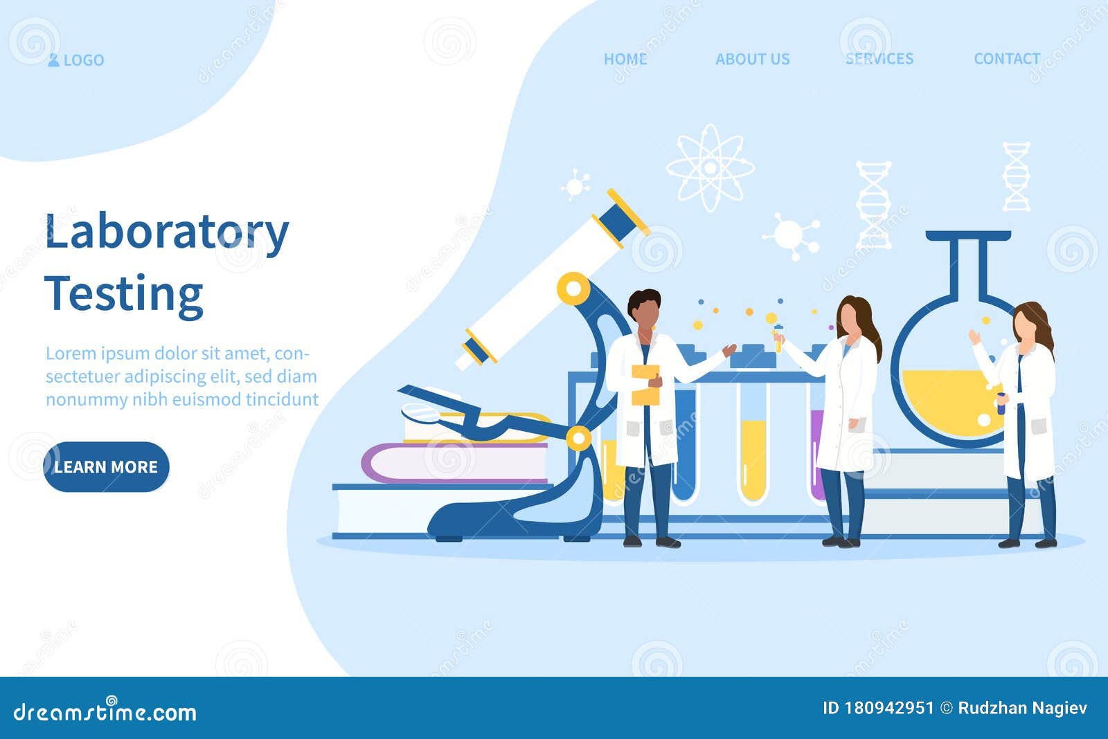 Laboratory Testing with Medical Staff Stock Vector - Illustration of ...