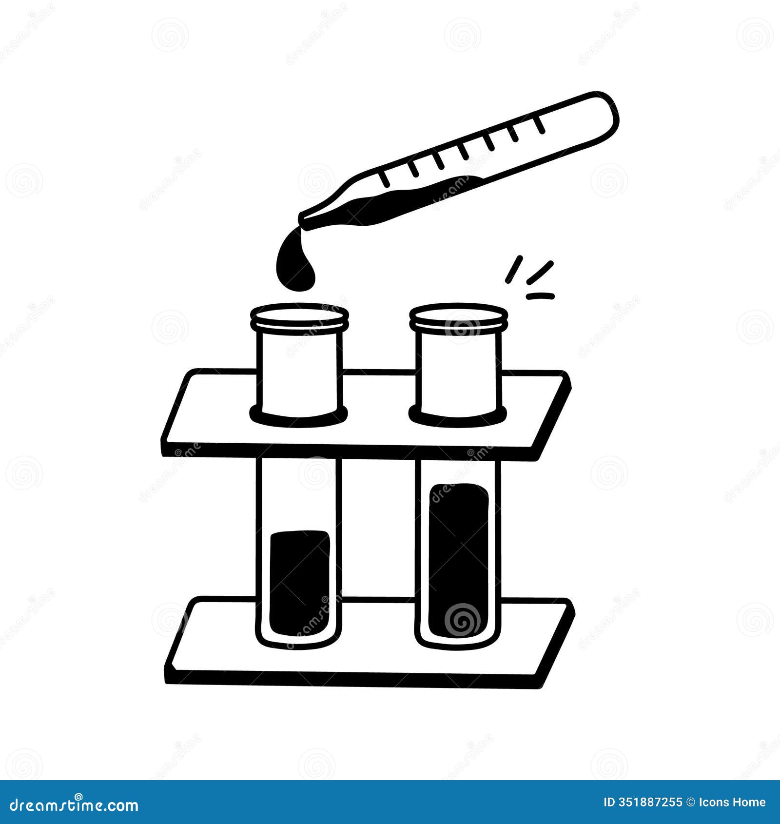 Laboratory Testing of Milk Quality in Test Tubes Stock Illustration ...