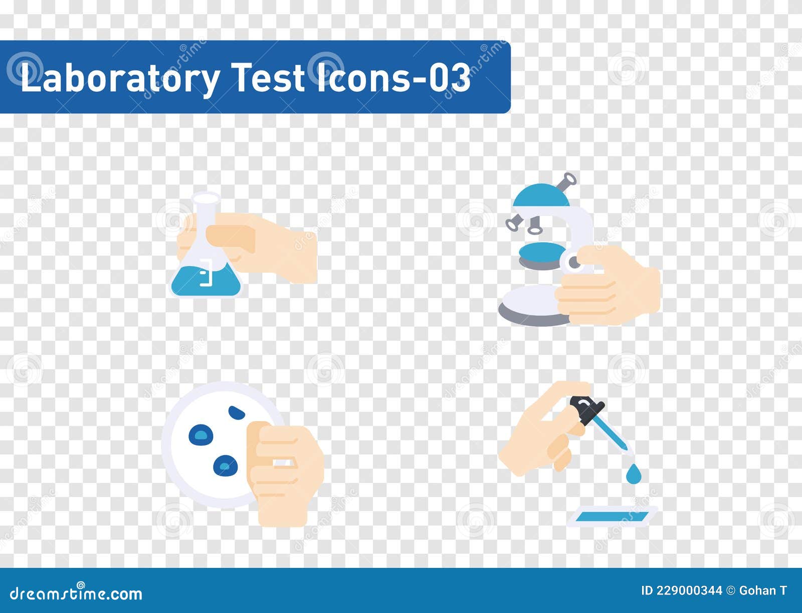 Laboratory Tests Flat Icon Set Isolated on Transparency Background Ep03 ...