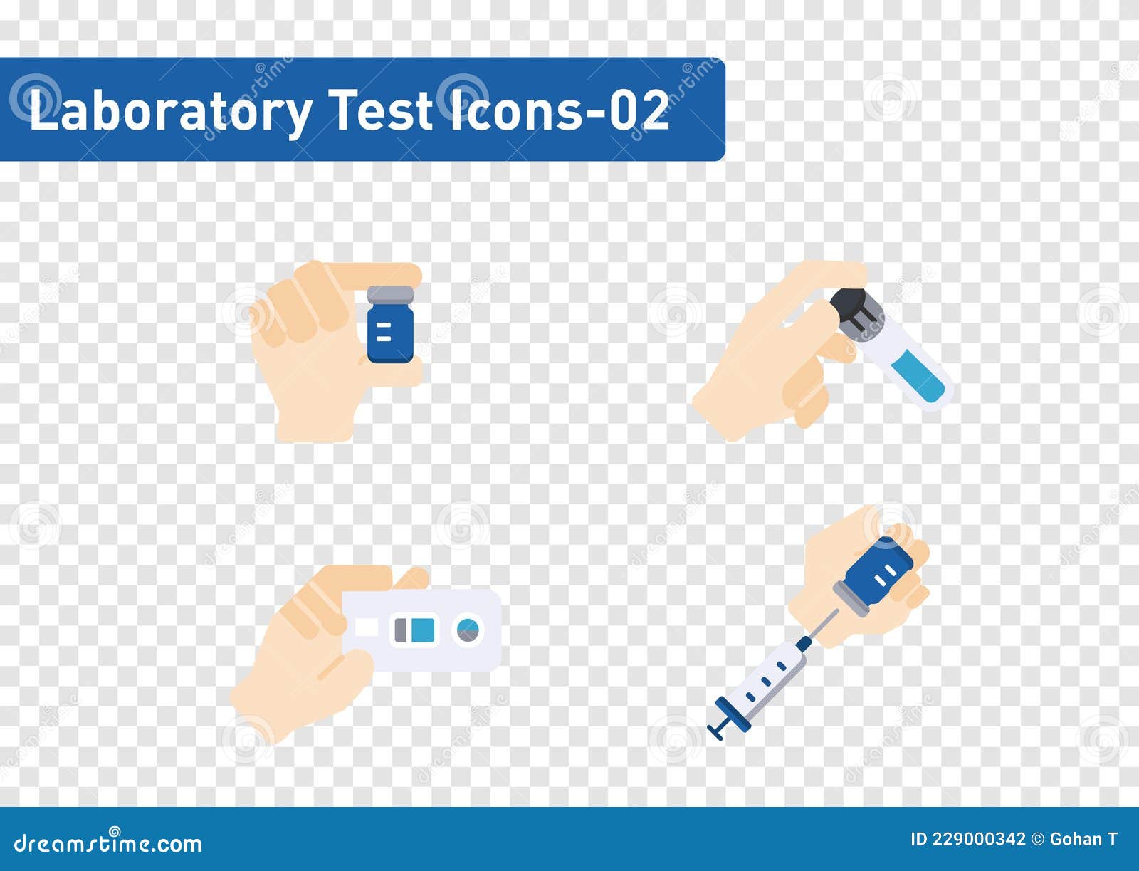 Laboratory Tests Flat Icon Set Isolated on Transparency Background Ep02 ...
