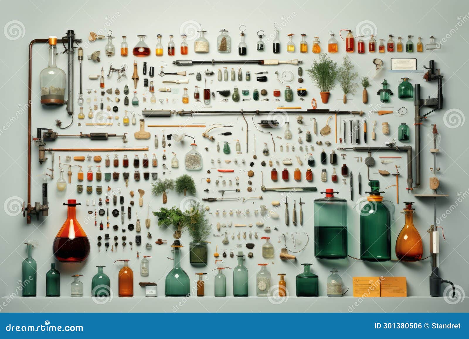 Laboratory Tools Layout, Deconstructed. Beautiful Illustration Picture ...