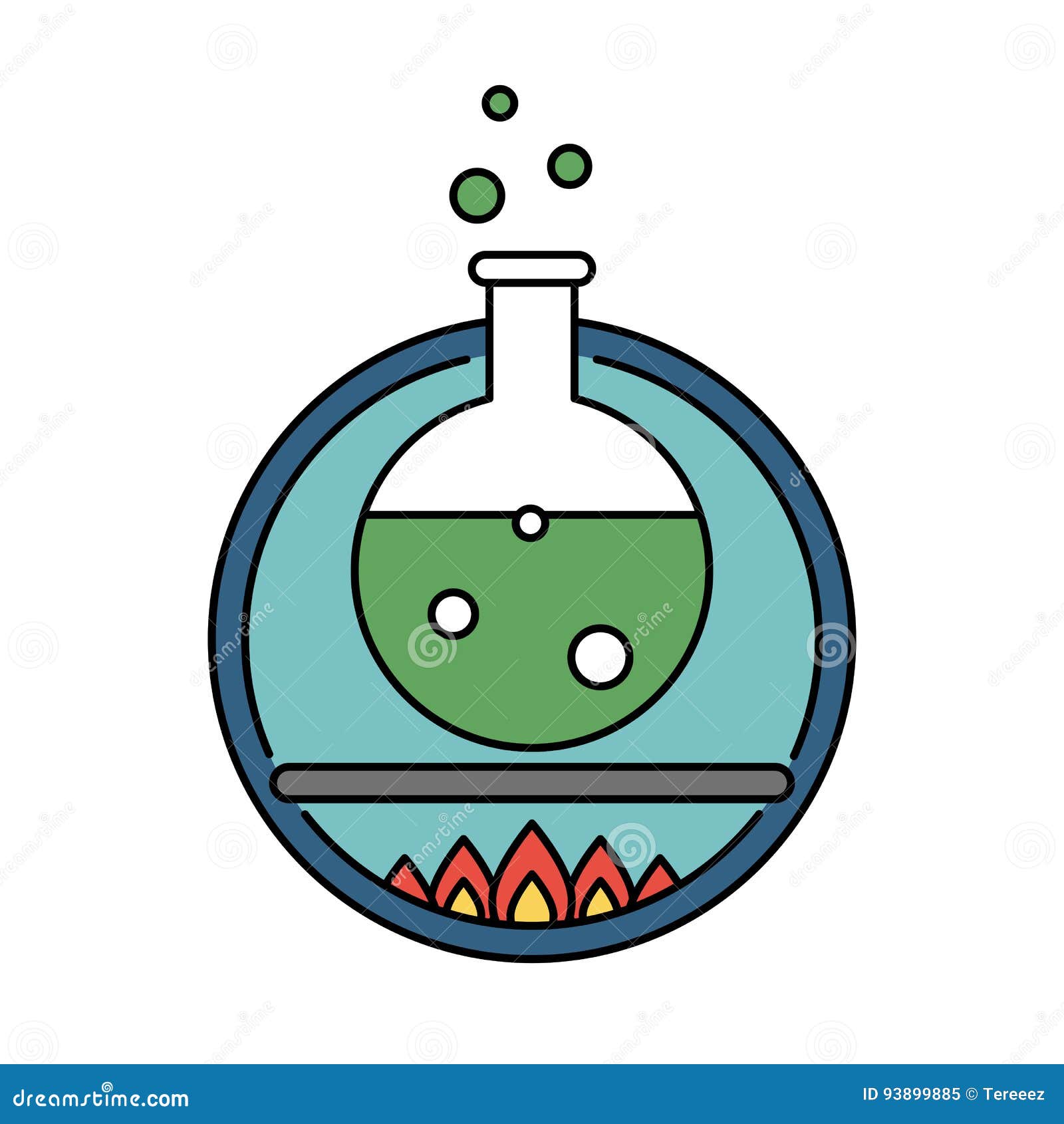 Laboratory Tube Retro Circle Icon, Science Experiment Concept Stock ...