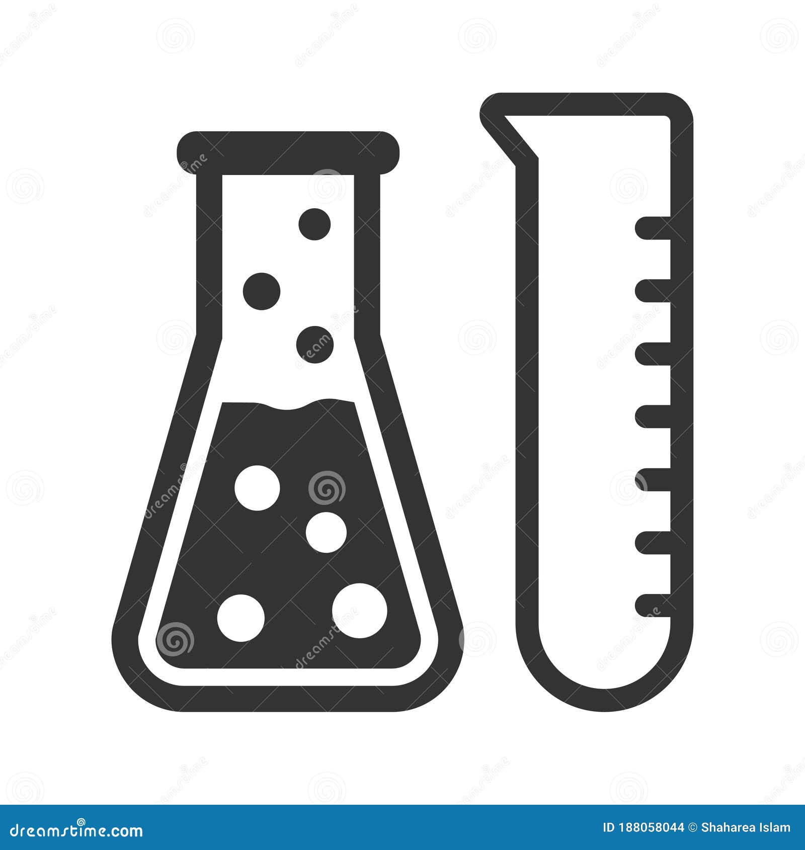 Laboratory tubes icon stock vector. Illustration of vector - 188058044